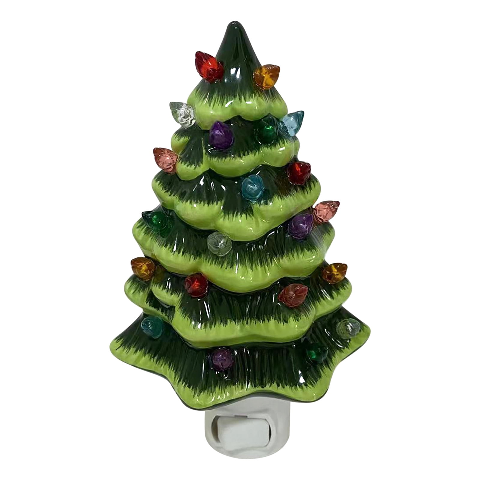 White Christmas Tree Night Light, Decorative Ceramic Xmas Tree ...