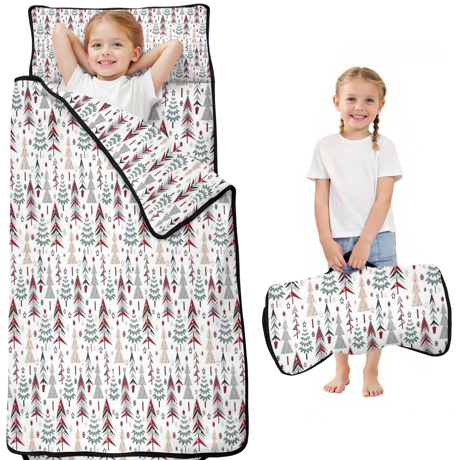 White Christmas Tree Pattern Toddler Nap Mats for Kids Preschool,50"x20 ...