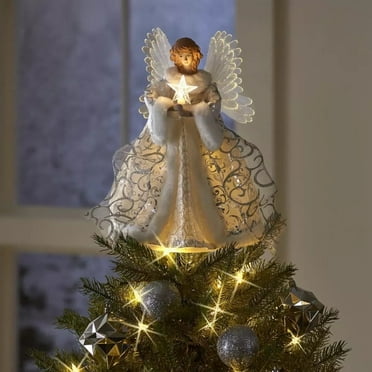 Gerson 13.78-in H Electric LED Lighted Starburst Tree Topper, 200 Warm ...