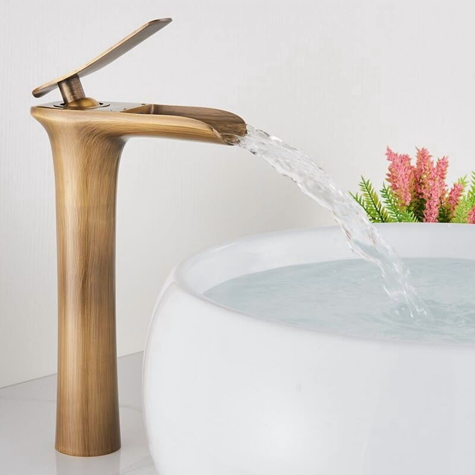 White Chrome Basin Faucets Waterfall Bathroom Faucet Single Handle Hot ...