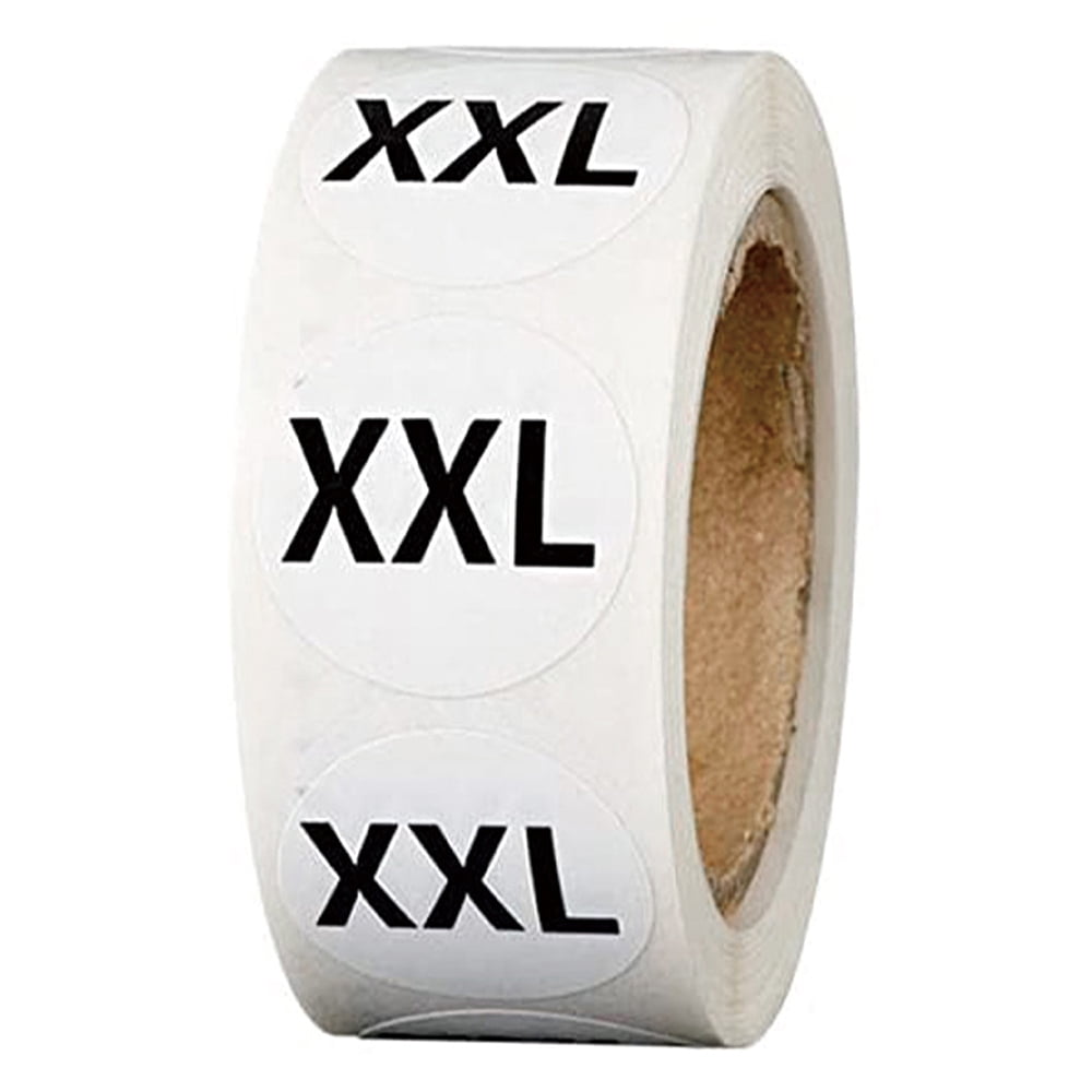 White Circle Clothing Size Stickers for Retail Apparel 1in 500 Total ...