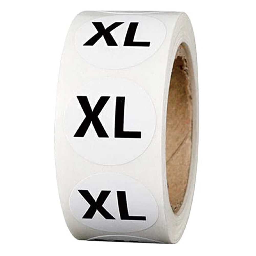 White Circle Clothing Size Stickers for Retail Apparel 1in 500 Total ...