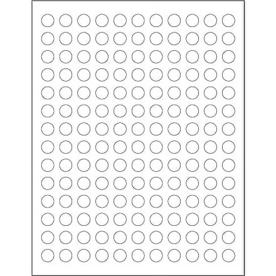 White Circle Labels: 15,400/Case - Laser Labels 1/2", 154/Sheet for ...