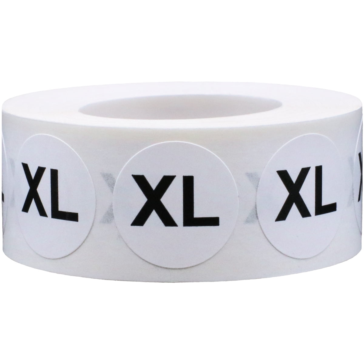 White Circle XL Clothing Stickers | 0.75" Inch Round | 500 Pack ...
