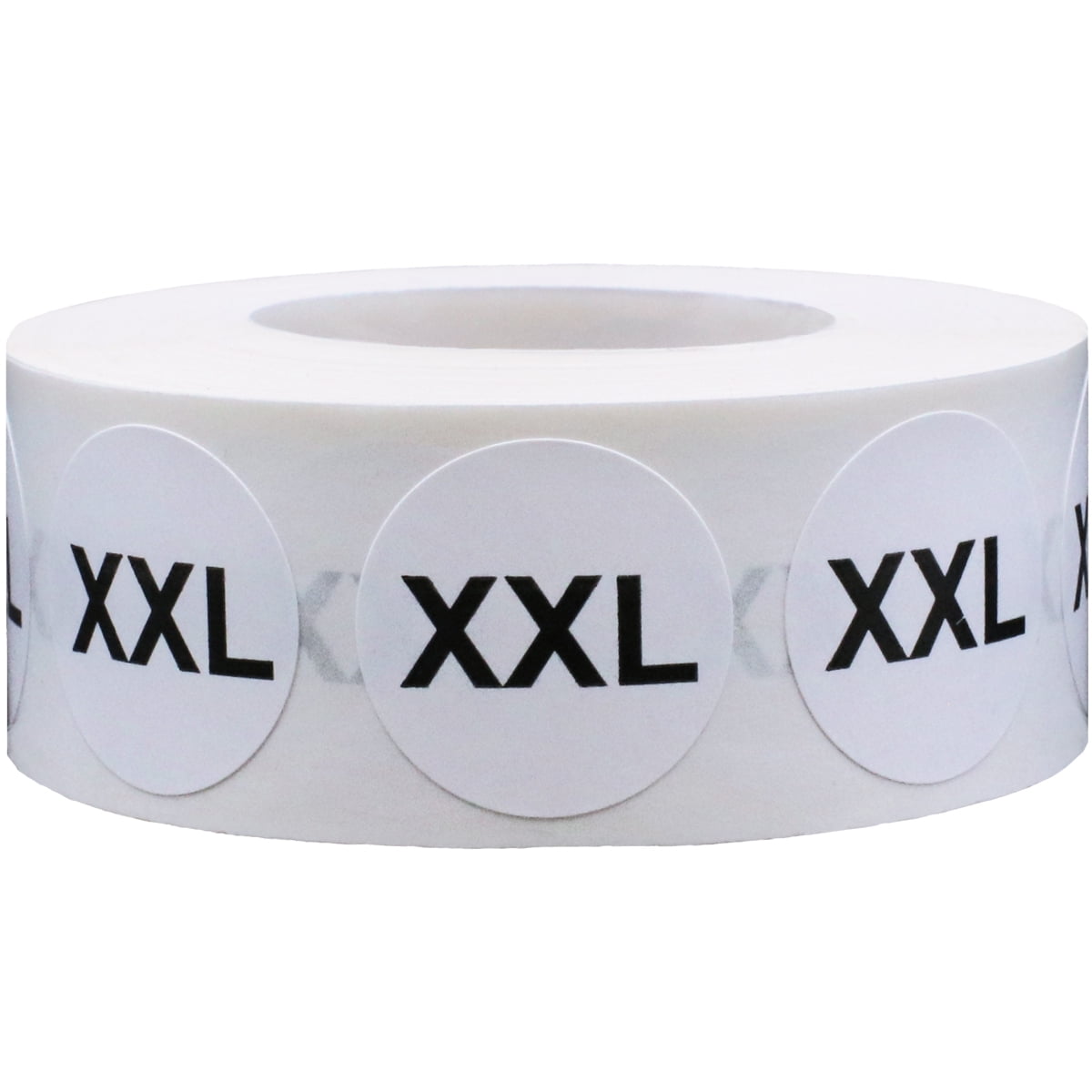 White Circle XXL Clothing Stickers | 0.75" Inch Round | 500 Pack ...