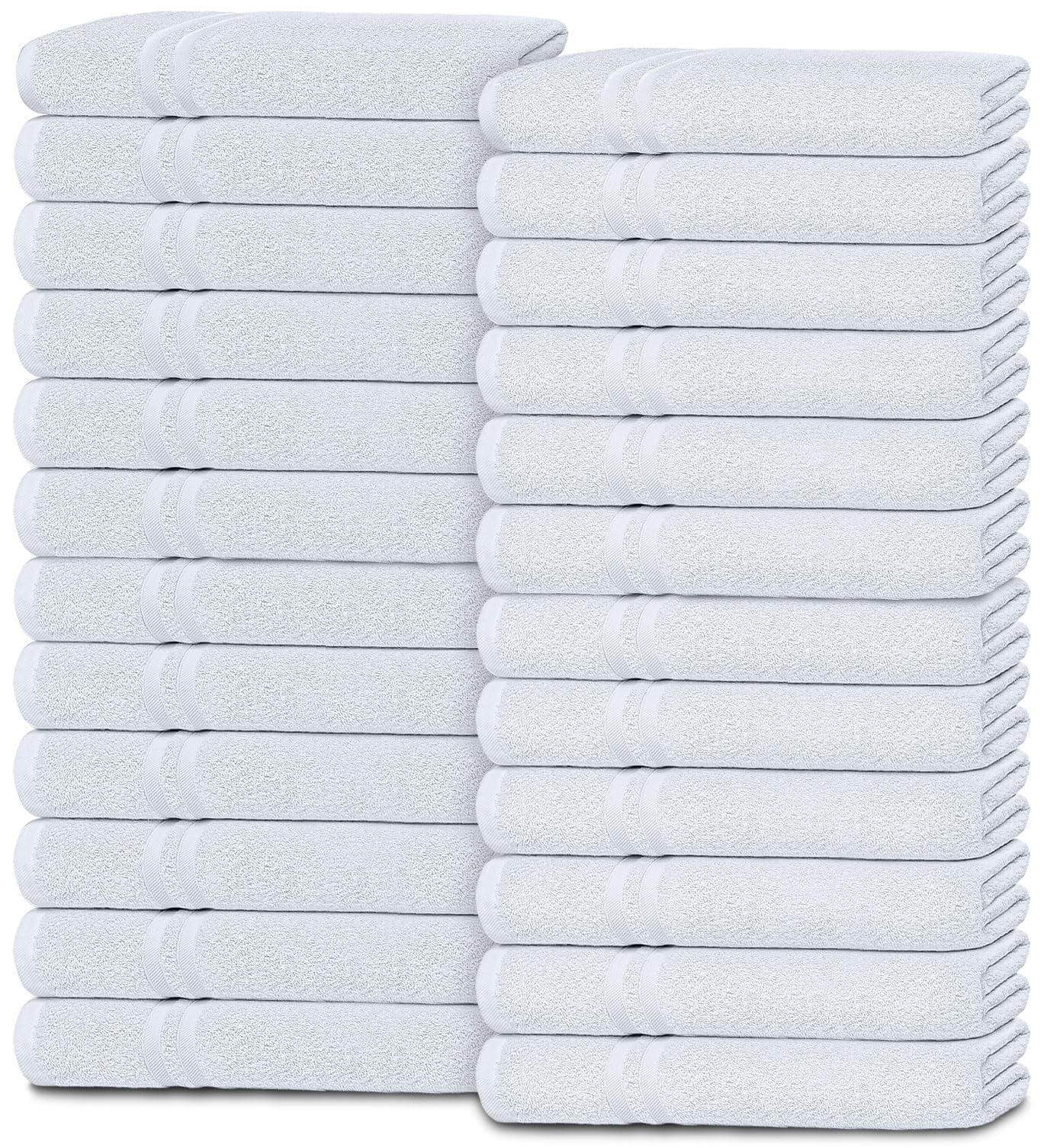 White Classic Cotton Washcloth 24 Pack, 12x12 Inch Multipurpose Bath ...
