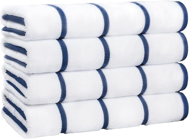 White Classic Cotton Beach Towels Oversized 30 x 60 Inches, Ultra ...