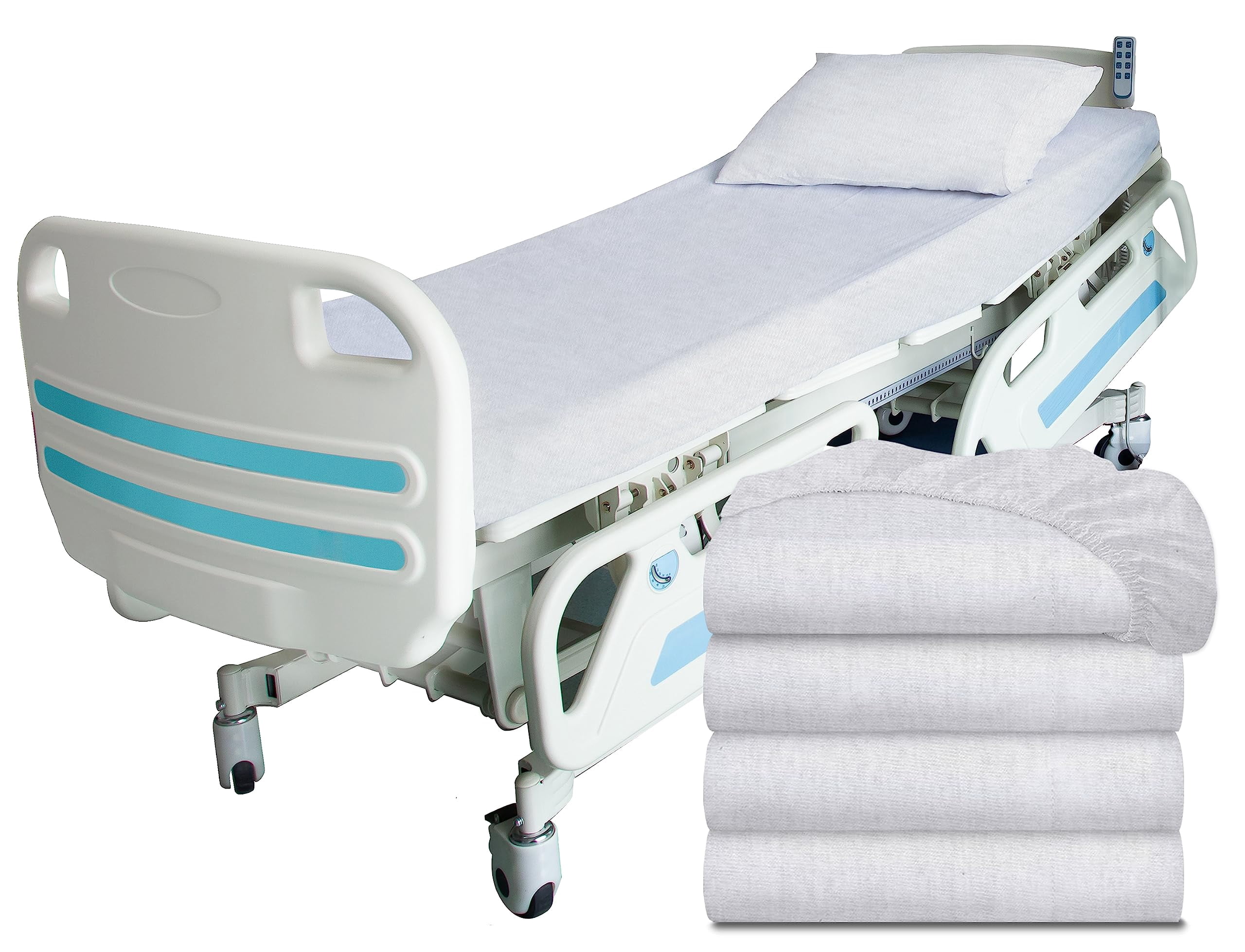 Free Shipping! White Classic Fitted Hospital Bed Sheets, Soft Jersey ...