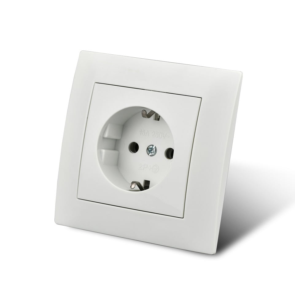 White Classic Flame Retardant Plastic Panel 1 Gang 1 Way Wall Switch On ...