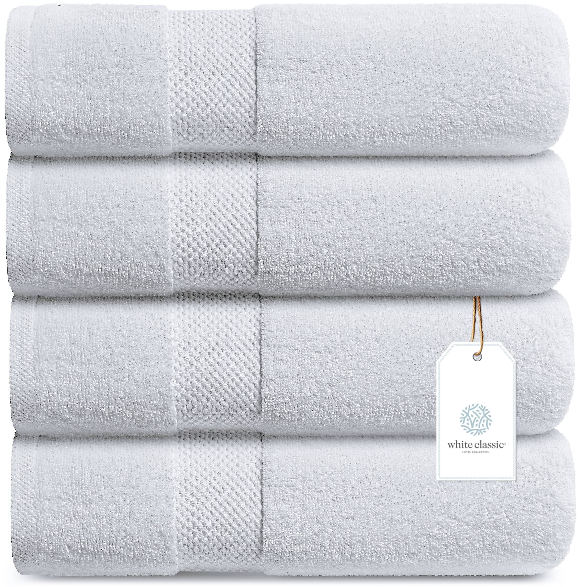 Free Shipping! White Classic Luxury Bath Towels Large - Cotton Hotel ...
