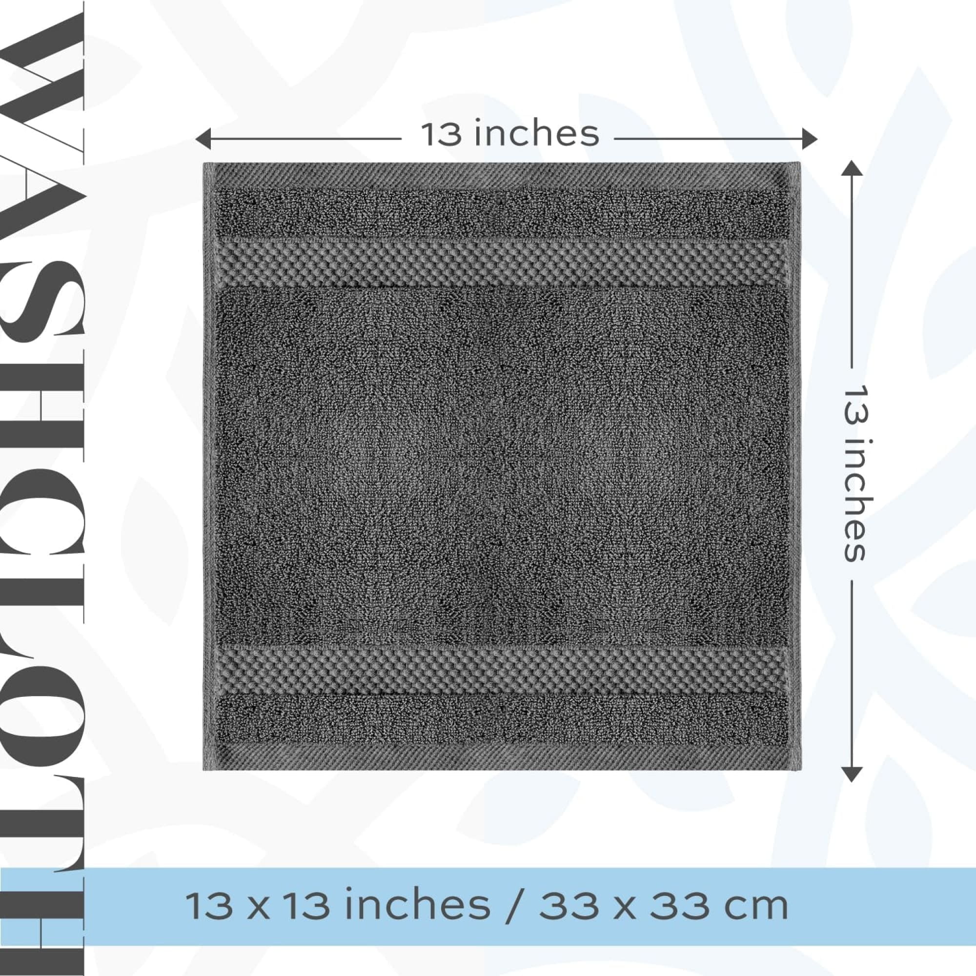 White Classic Luxury Cotton Washcloth 13x13 - Set of 12 Set of 12|Multi ...