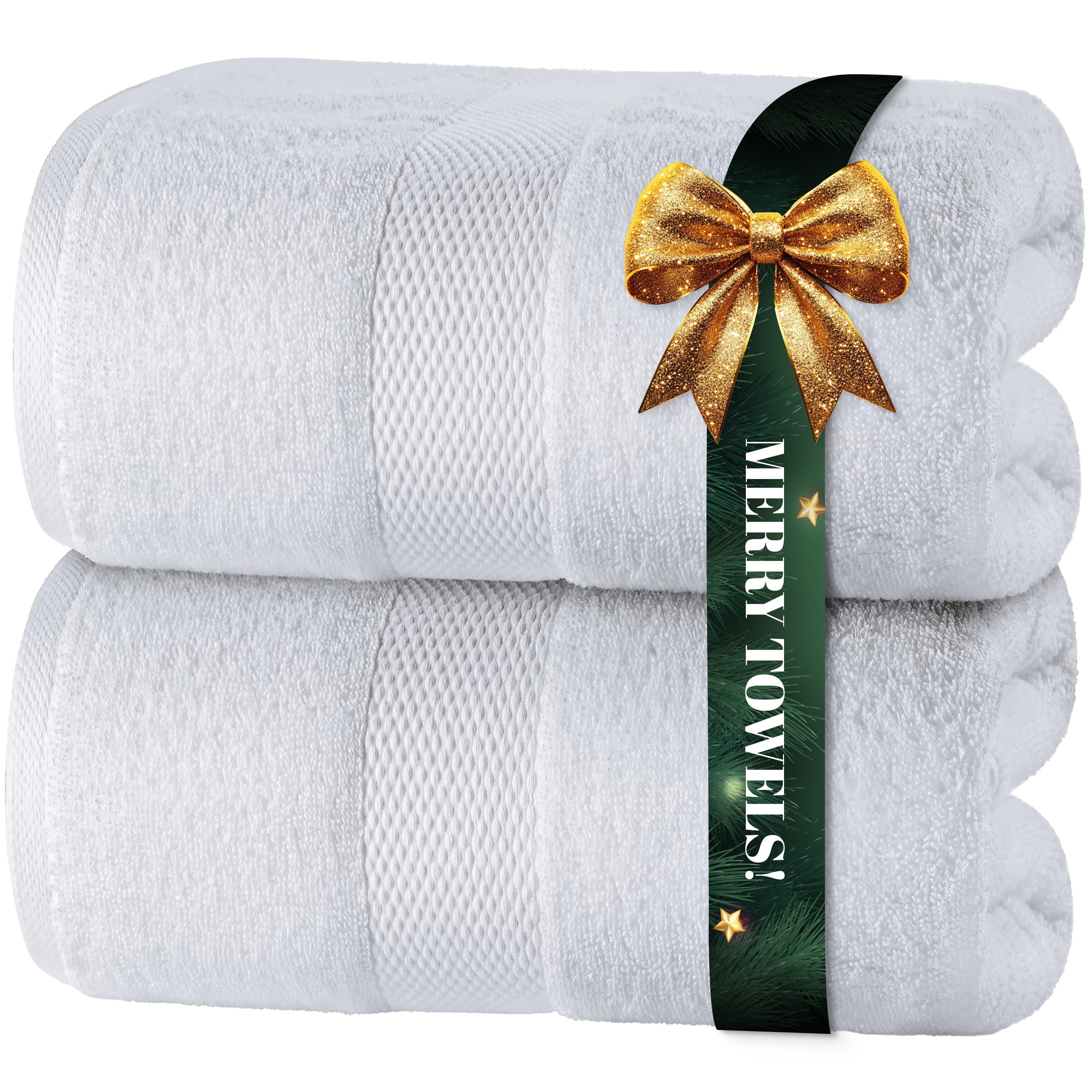 White Classic Luxury Extra Large Soft Cotton Bath Sheets, 35x70 Inch ...