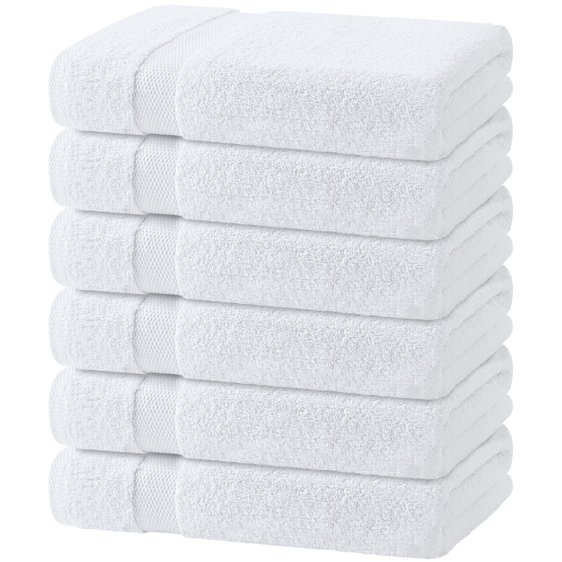 White Classic Small Bath Towels 22x44 Inch 100% Cotton Lightweight Soft ...