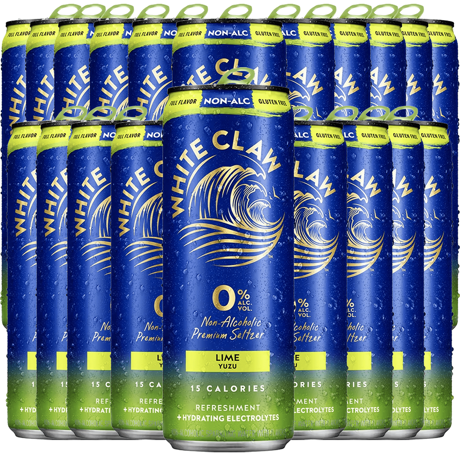 White Claw 20 Pack 0% Alcohol Lime Yuzu Non-Alcoholic Premium Non-Hard ...