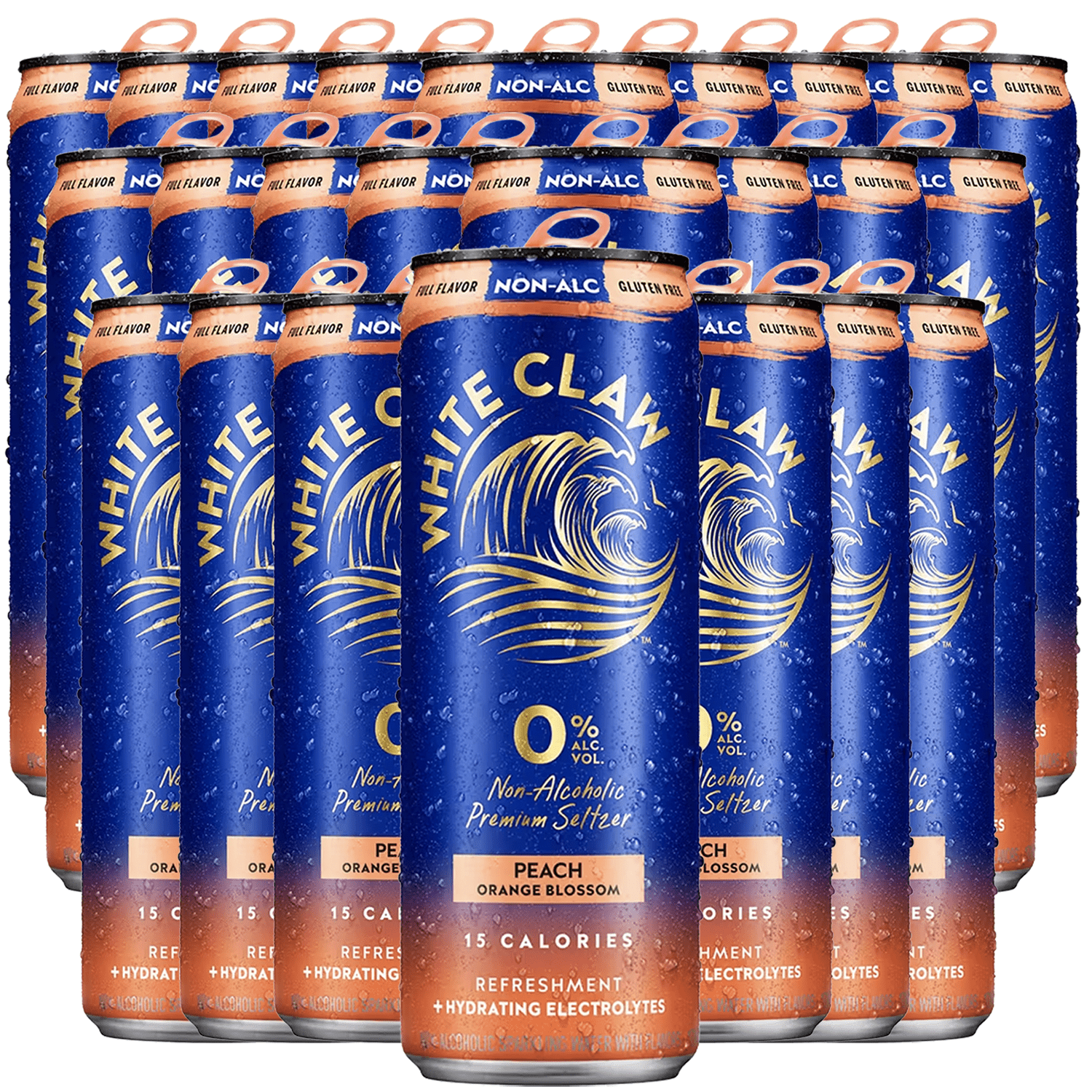 White Claw 24 Pack 0% Alcohol Peach Orange Blossom Non-Alcoholic ...