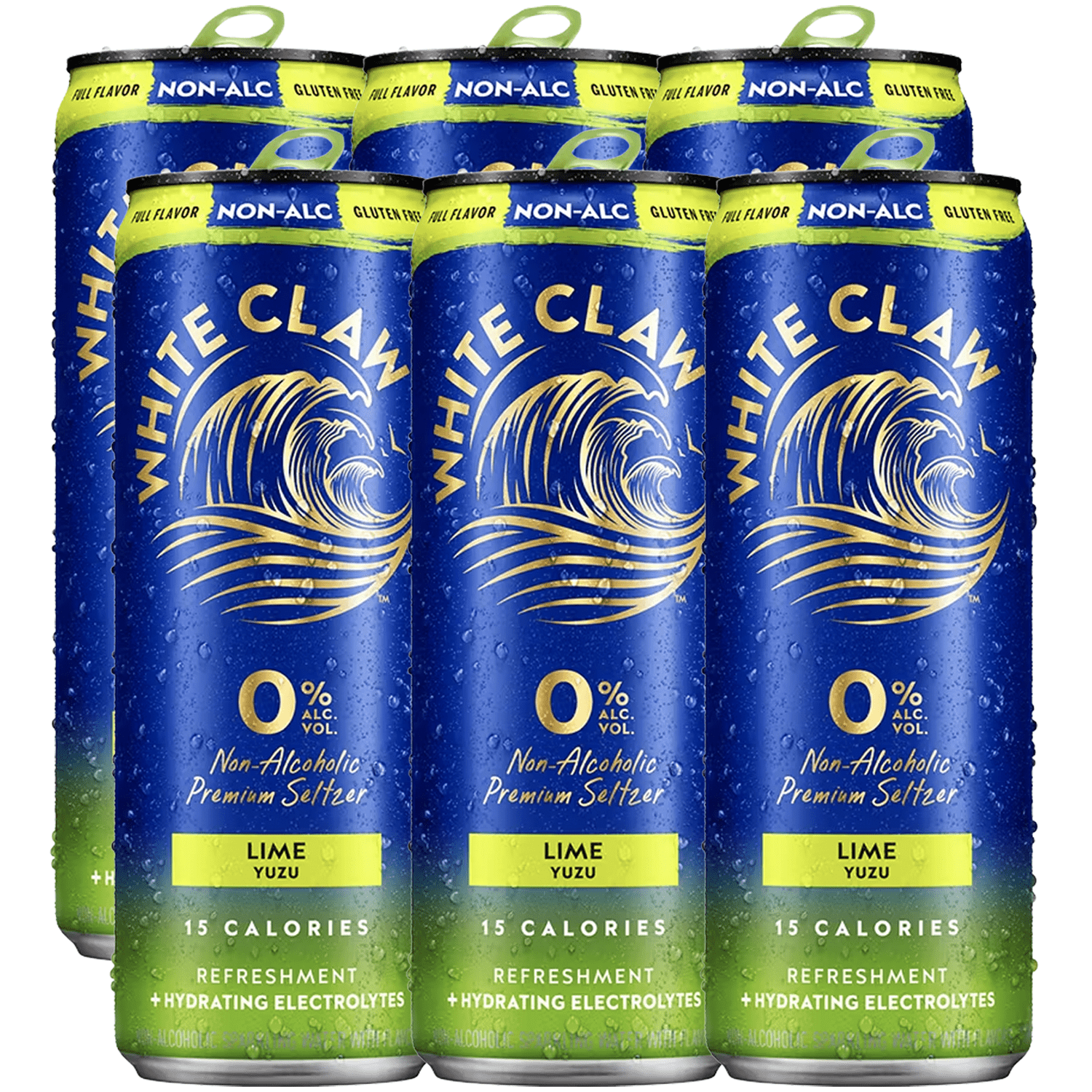 White Claw 6 Pack 0% Alcohol Lime Yuzu Non-Alcoholic Premium Non-Hard ...