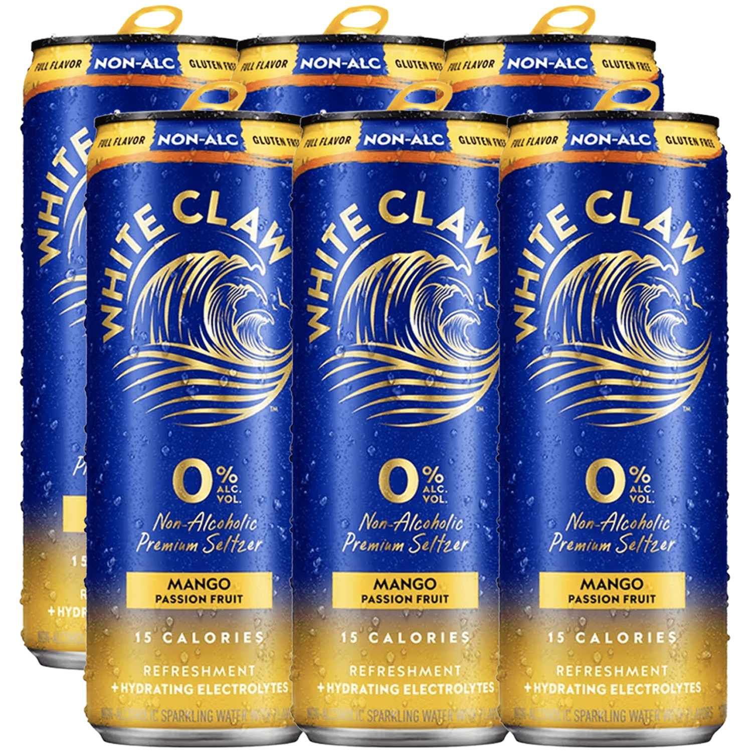 White Claw 6 Pack 0% Alcohol Mango Passion Fruit Non-Alcoholic Premium ...