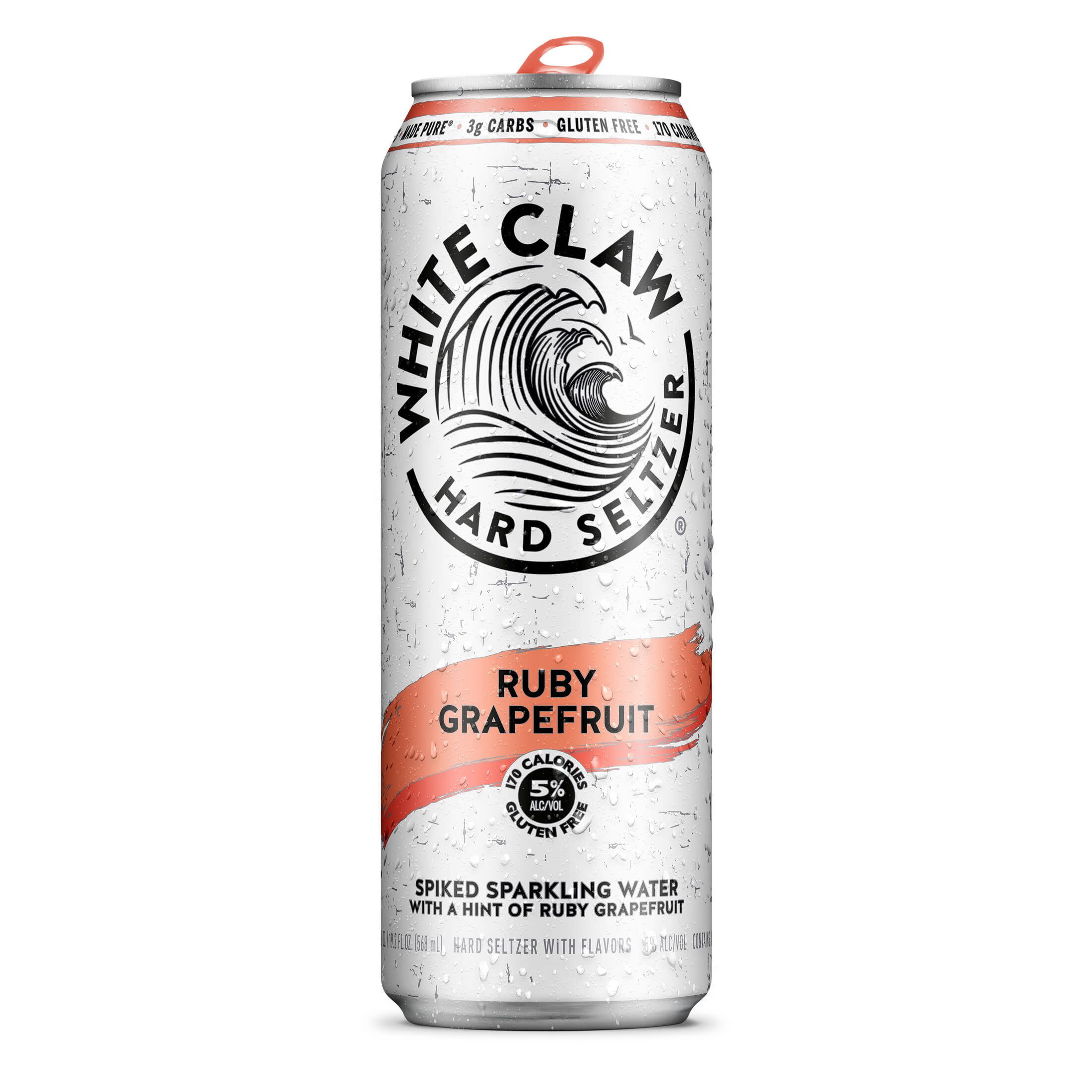 White Claw Hard Seltzer Ruby Grapefruit, 19.2 fl oz Can, 5% ABV ...