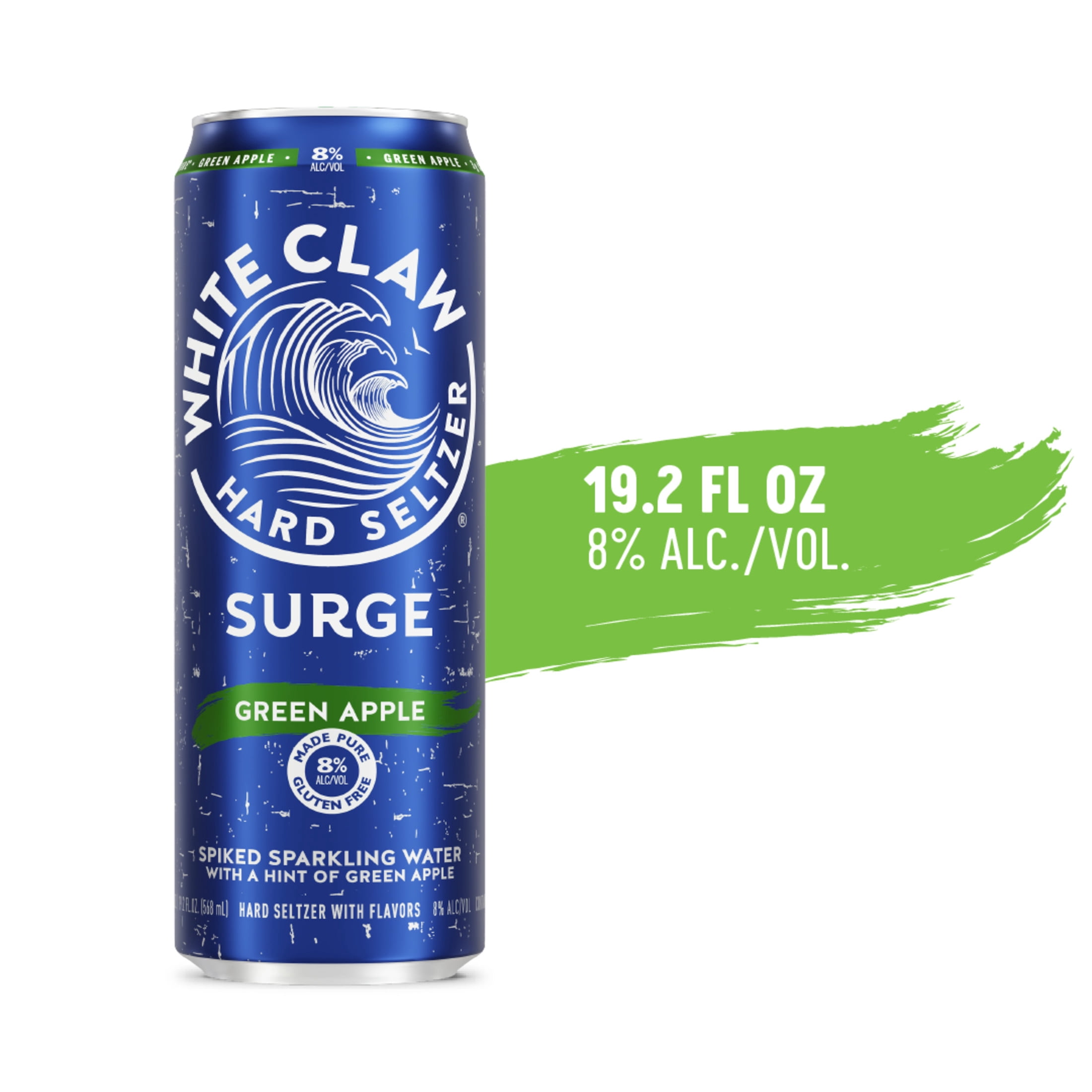 White Claw Surge Hard Seltzer Green Apple, 19.2 fl oz Can, 8% ABV ...