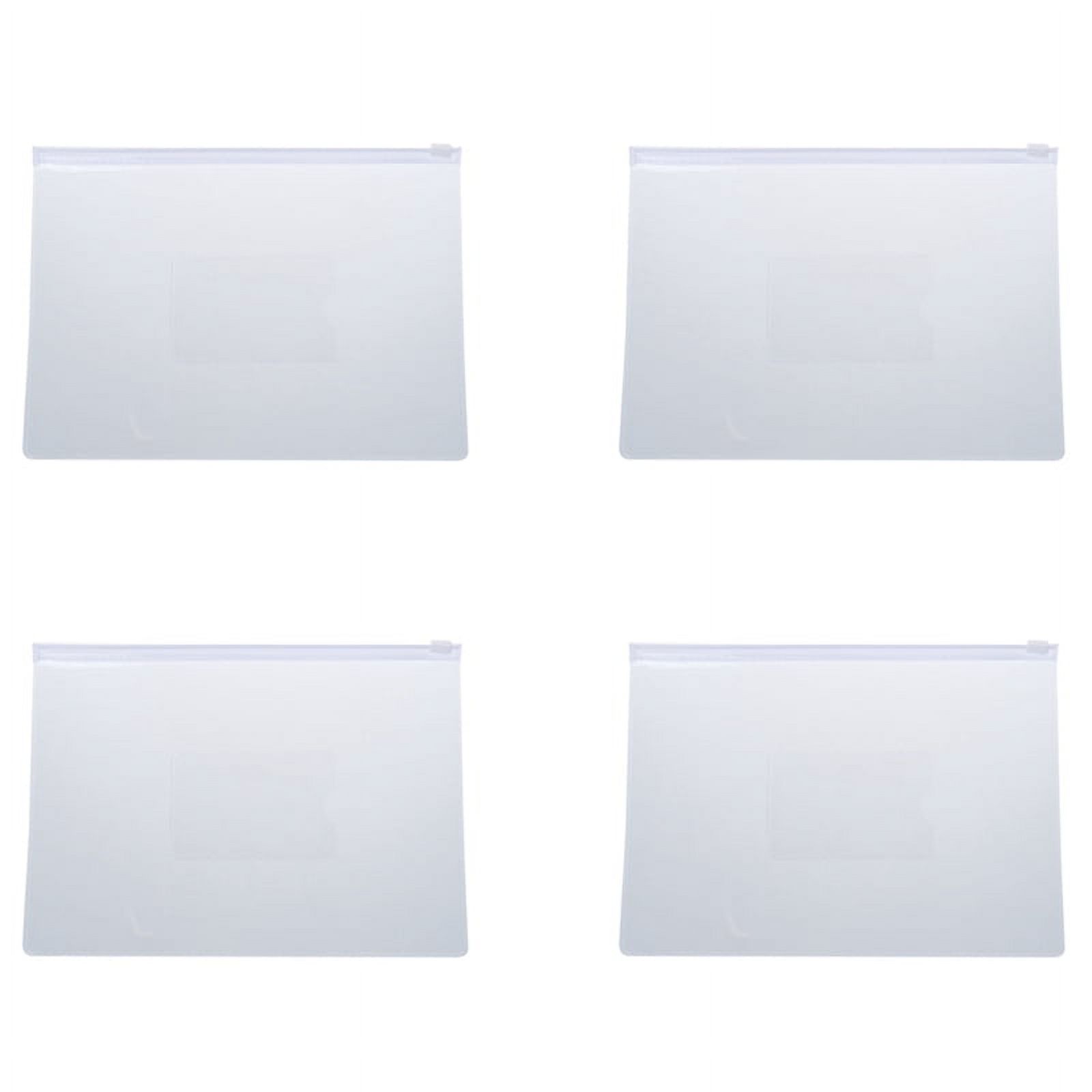 White Clear Size A5 Paper Slider Zip Closure Folders Files Bags 80 Pcs ...