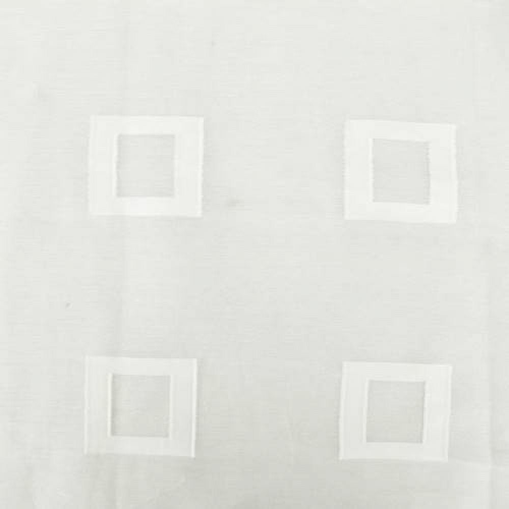 White Clip Square Embroidered Sheer Drapery Fabric, Fabric By the Yard ...