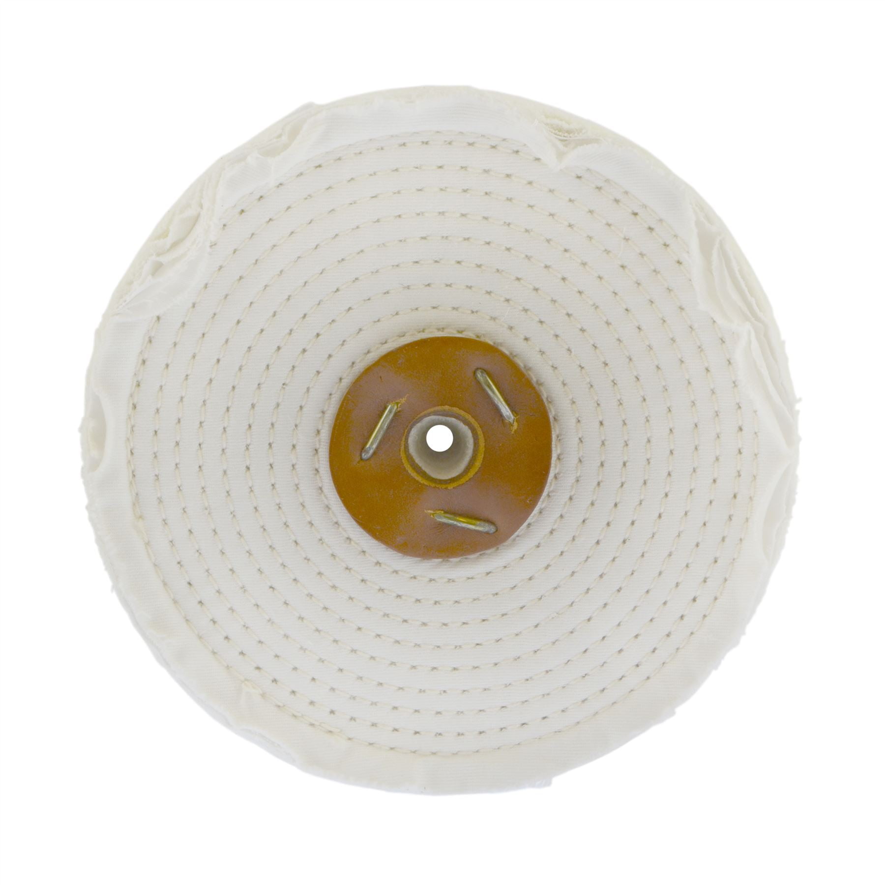 White Close Stitched Metal Polishing Buffing Mop 8" x 1.5" 3 section ...