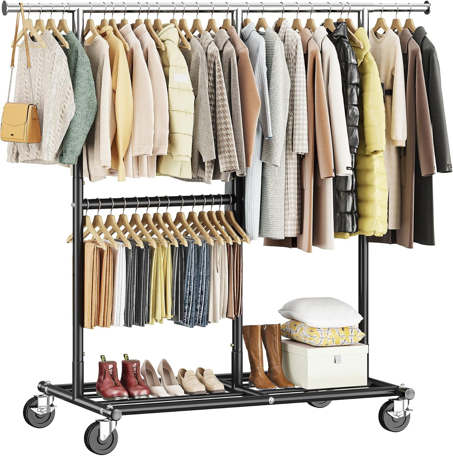 White Clothing Rack Heavy Duty Clothing Racks for Hanging Clothes ...