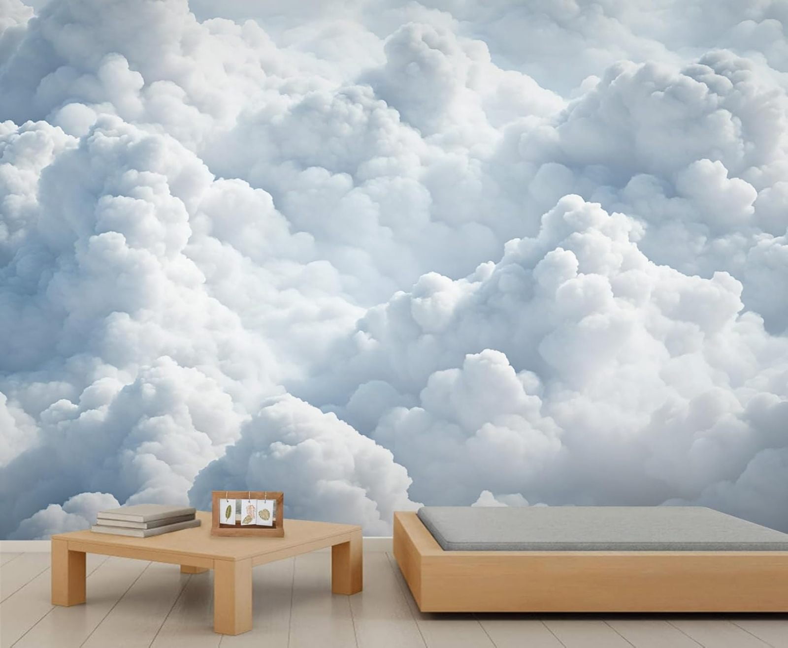 White Clouds Custom Mural- Natural Scenery Wallpaper, Modern Large ...