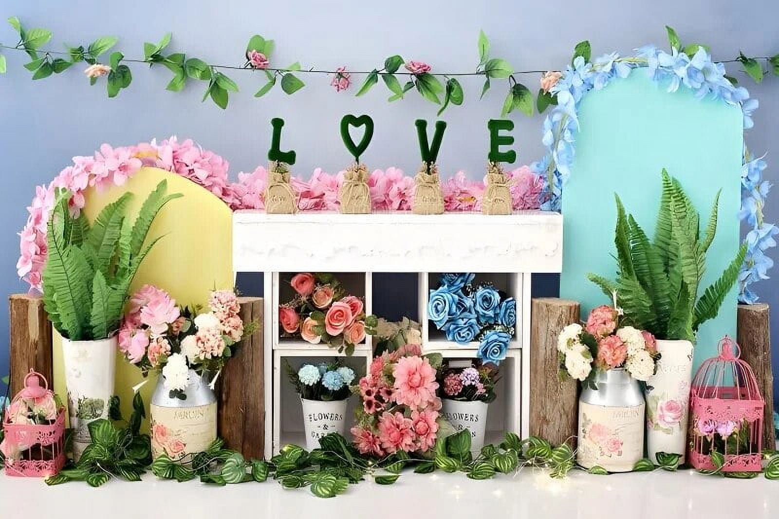 White Clouds Pink Sky Glitters Stars Photo Background Unicorn Birthday ...