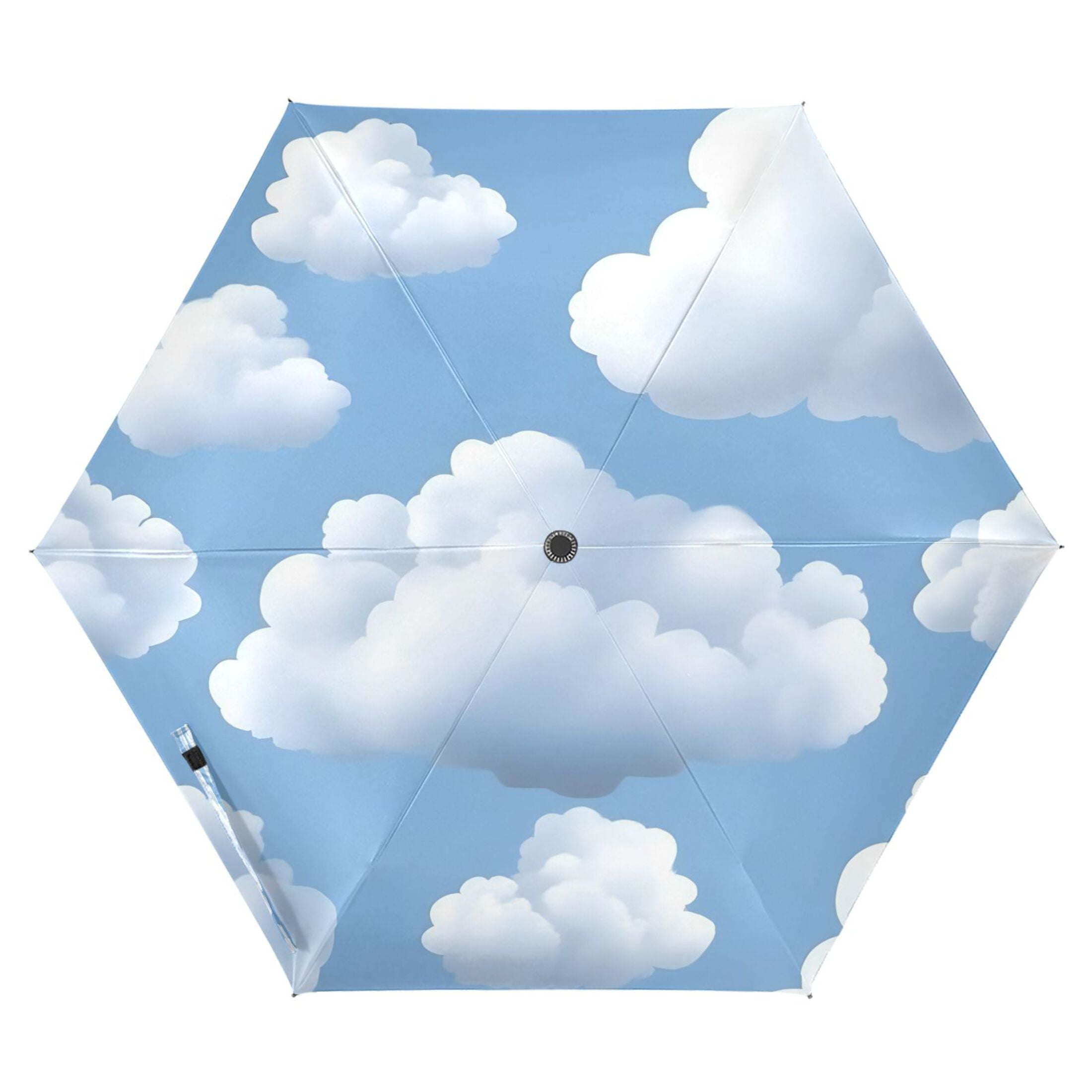 White Clouds and Blue Sky Folding Umbrella UV50+ Waterproof Sun ...