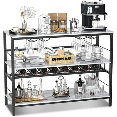 MUZZ Modern Liquor/Coffee Cabinet Bar with LED Lights by Remote Control ...