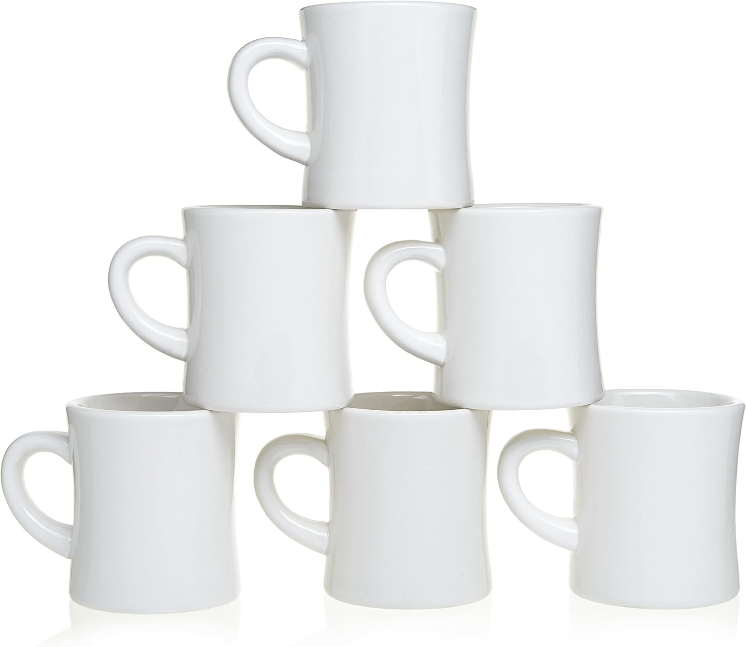 White Coffee Mugs Set Of 6 – Diner Coffee Mug 11 Oz – Mug Set ...