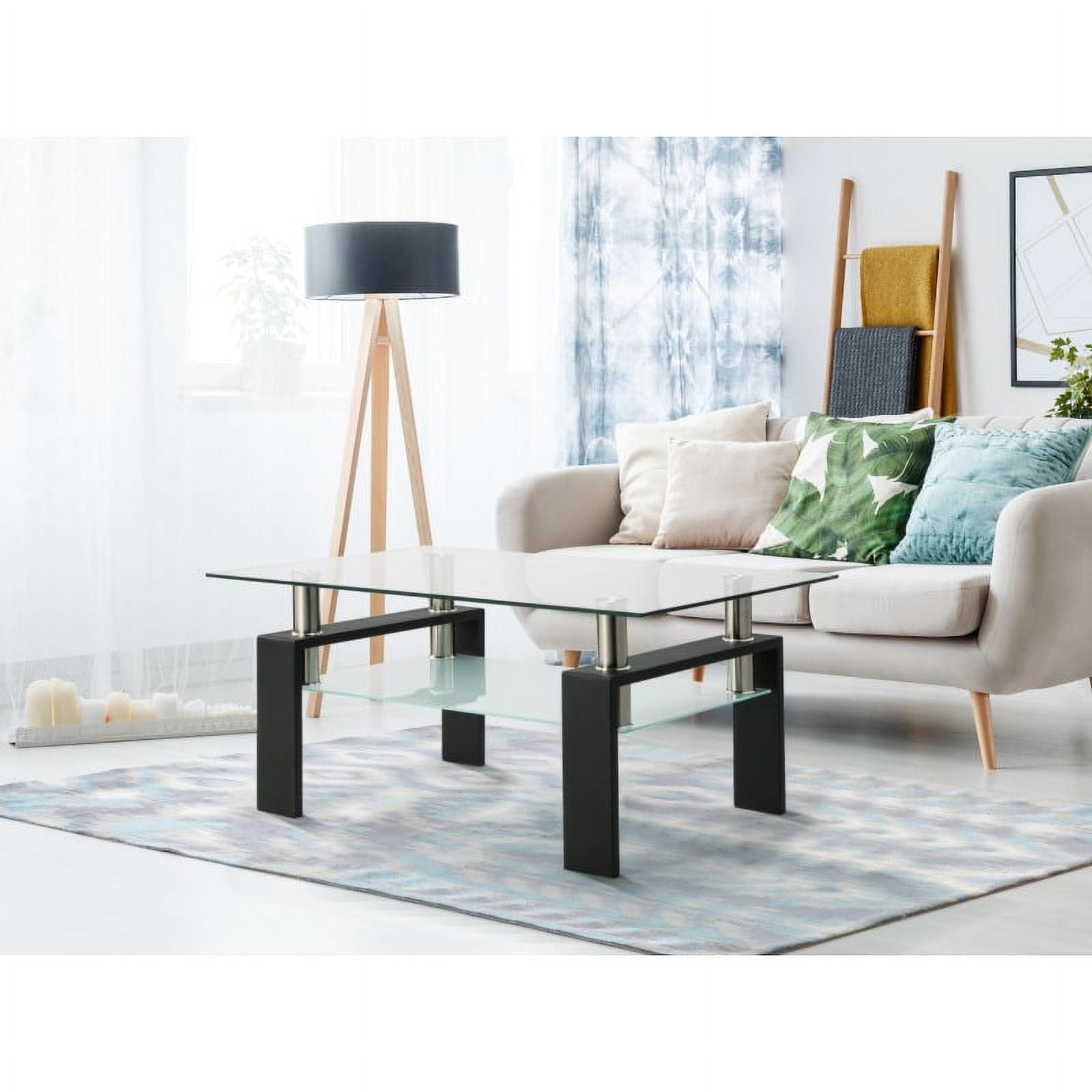 White Coffee Table, Clear Coffee Table, Modern Side Center Tables for ...