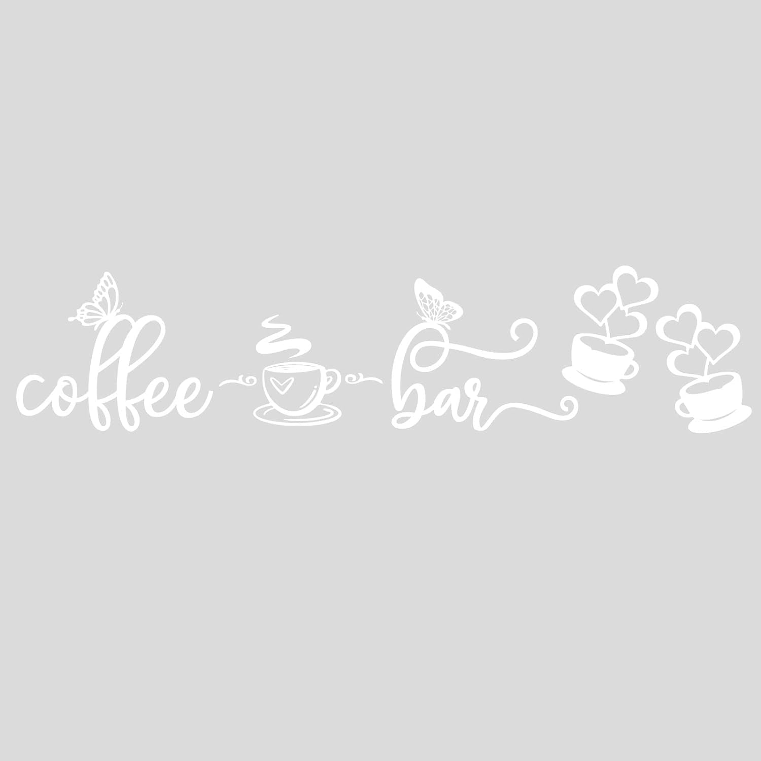 White Coffee Wall Sticker Coffee Cup Wall Decals Coffee Bar Wall Decor ...