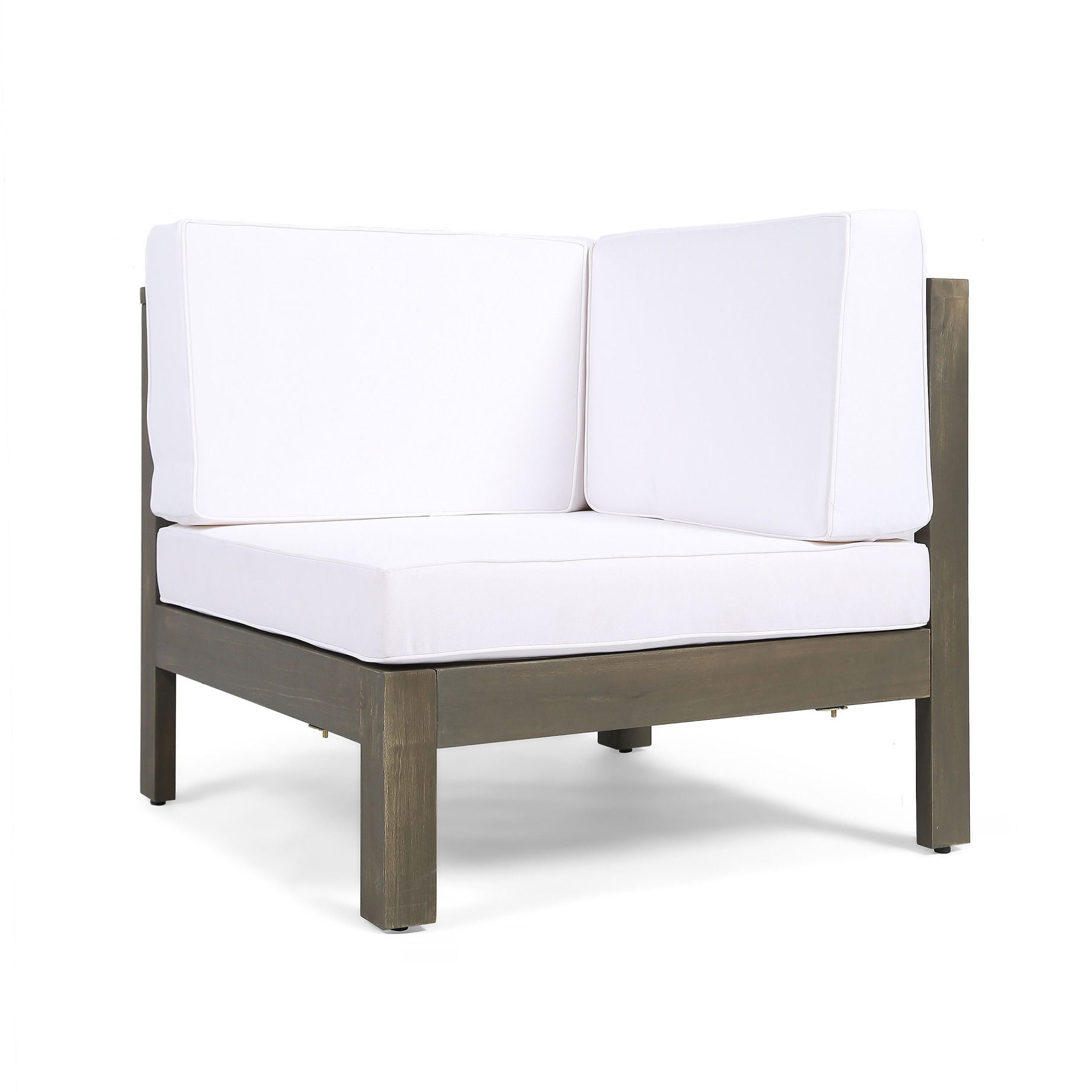 White Color, Acacia Wood Construction / Attractive Corner Chair for ...