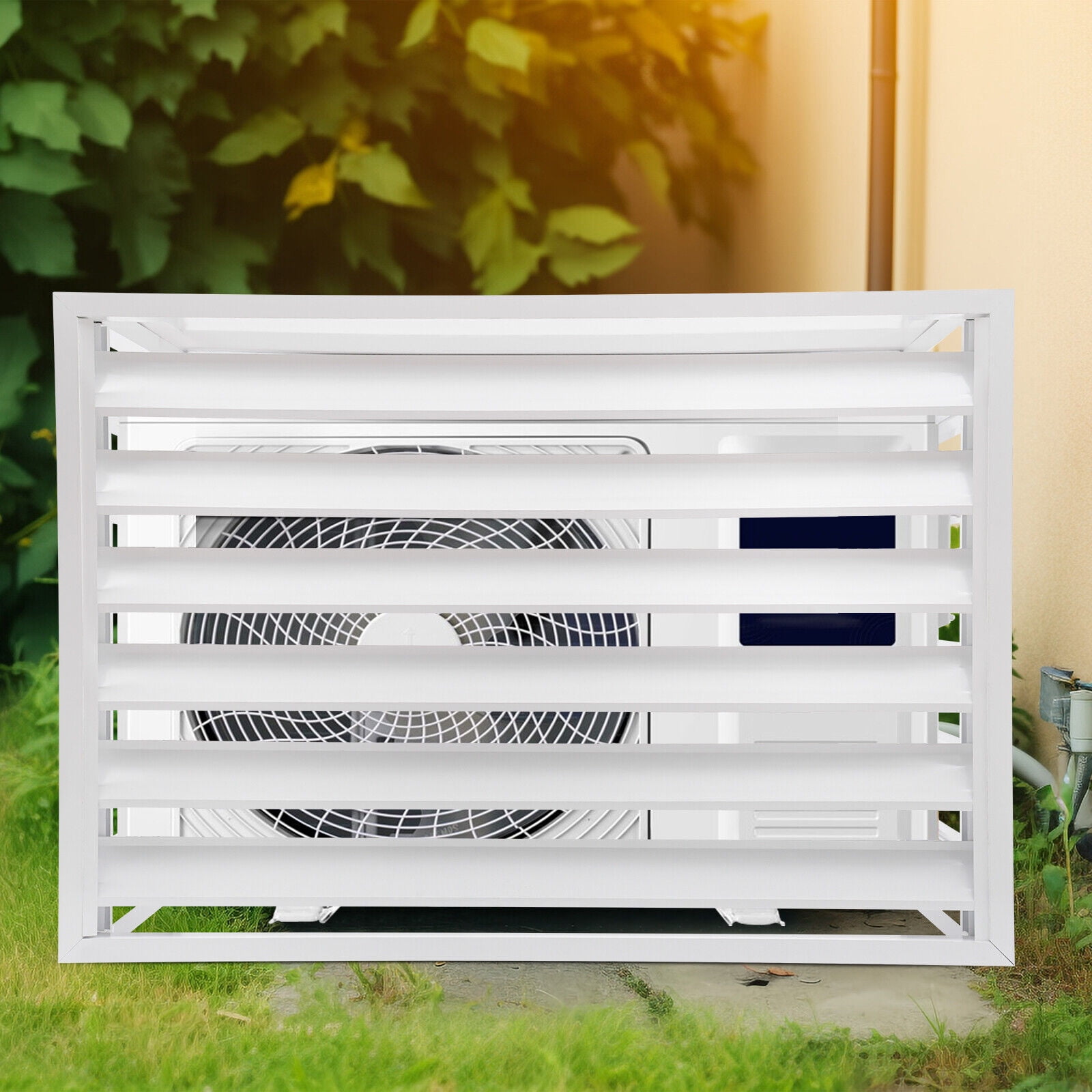 White Color Air Conditioner Fence Screen, Air Conditioner Privacy ...