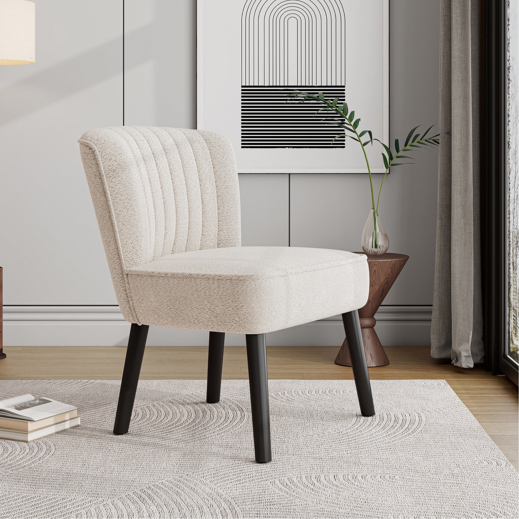 White Color Chair - Modern Design with Channel Back - For Home Office ...