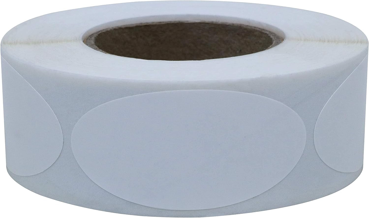 White Color Coding Dot Labels Oval 1x2 inch Semi Gloss Paper Stickers ...