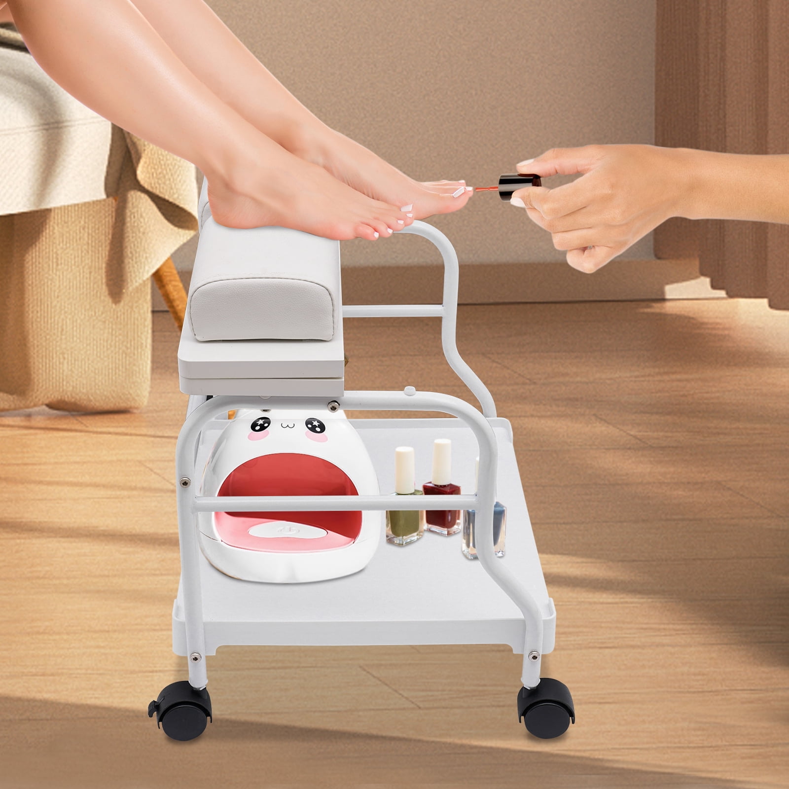 White Color Foot Bathing Portable Trolley, Cart for Foot Rest Pedicure ...