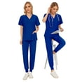 White Color Medical Scrubs Set Women Men Hospital Uniforms Doctors