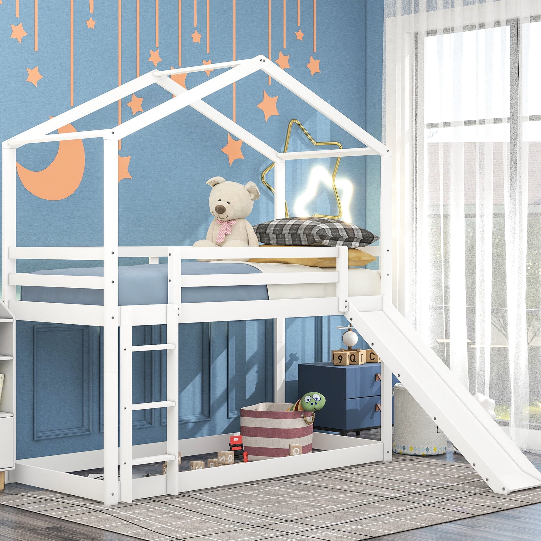 White Color - Slide and Ladder Design - Family Play Area - Comfortable ...