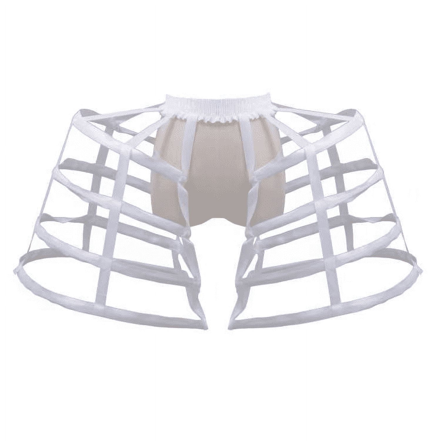 White Color Victorian Bustle Cages 5 Hoops Skirt Cage Skirt for Girls ...