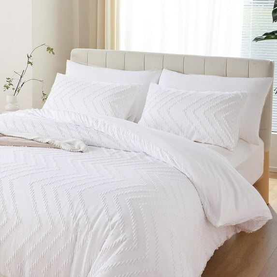 White Comforter King Size 3Pcs, Boho Comforter Set King White Farmhouse ...