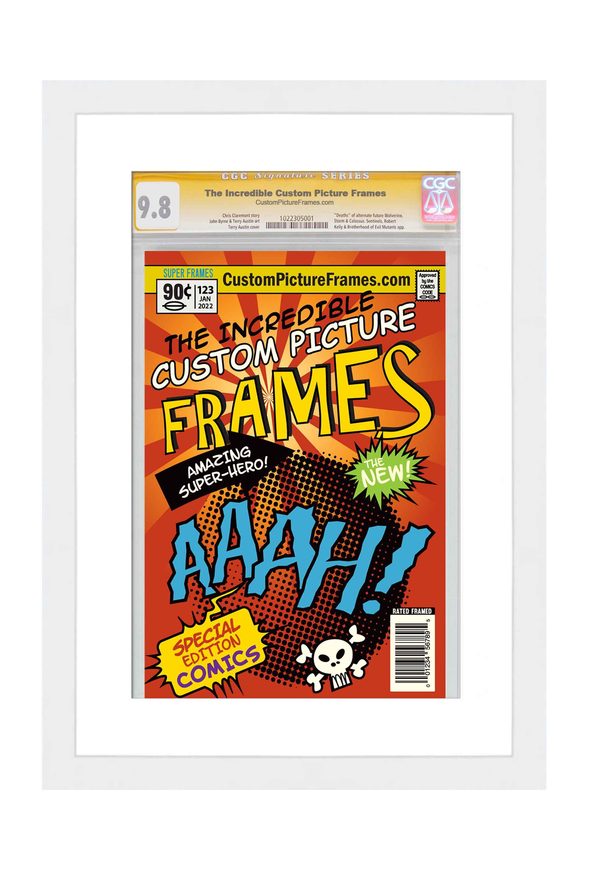 White Comic Book Frame with White Mat - 1 Opening to Display 1 CGC ...