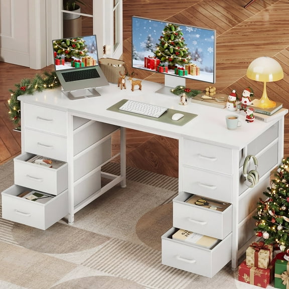 MAYEERTY 31in Office Computer Desk, Sturdy Steel Frame Wooden Tabletop ...