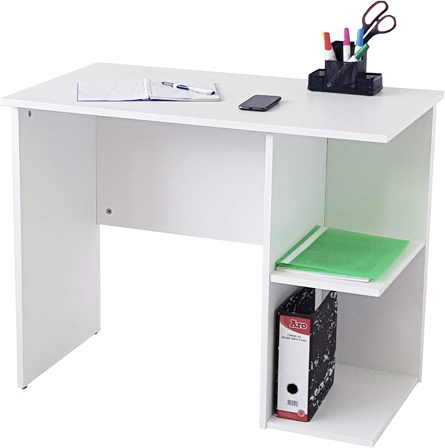 White Computer Study Desk/PC Workstation - Perfect for Kids and Adults ...