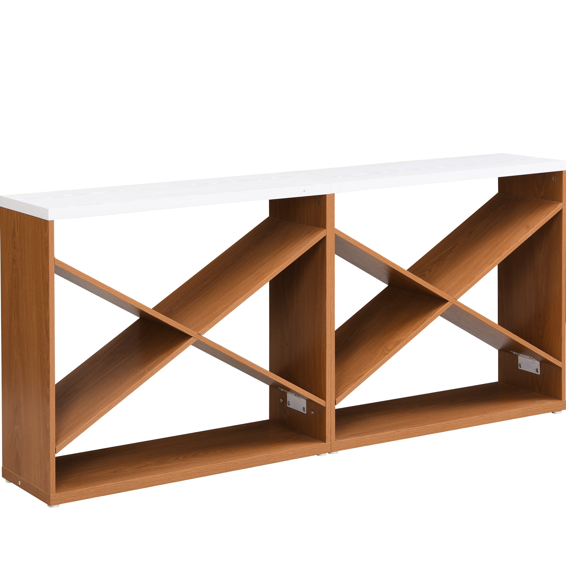 White Console Table With Detachable X Feature And Storage, 70.23 Inch ...