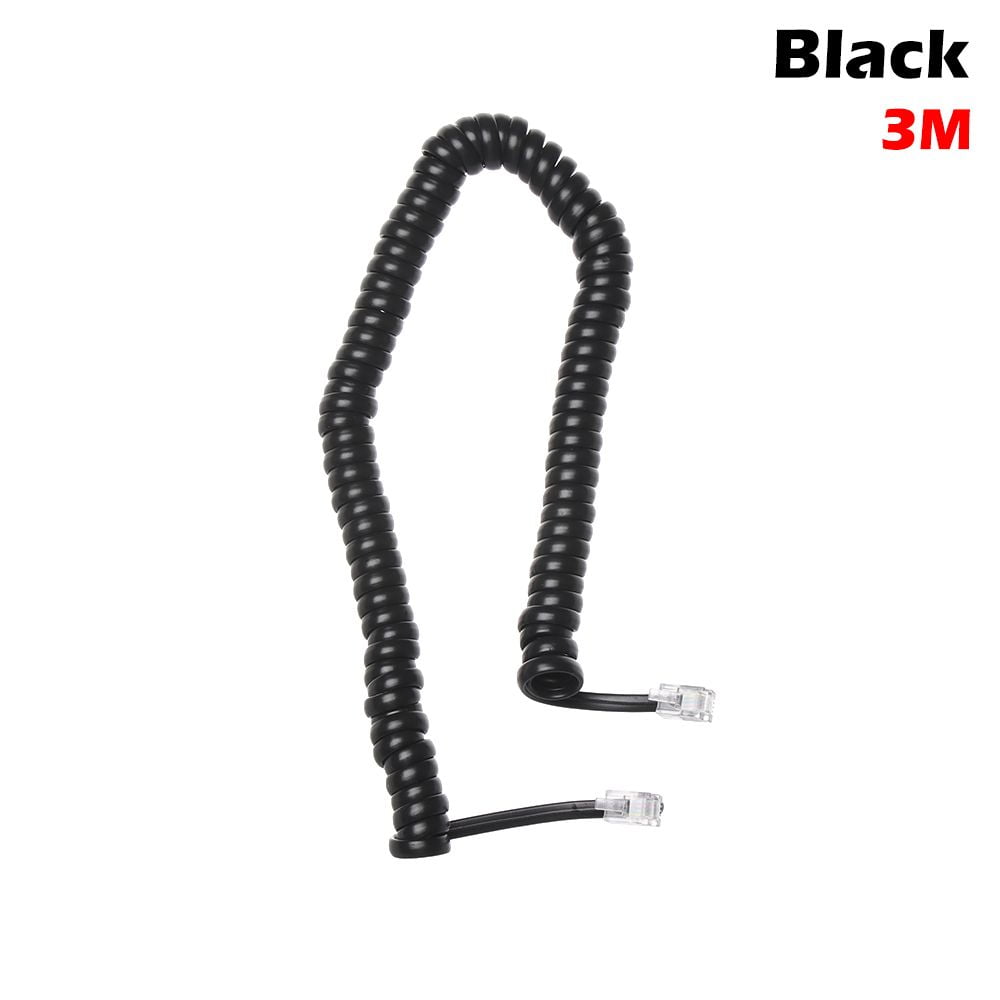 White Copper Coiled Cable Connector Wire Phone Curve Telephone Cord ...