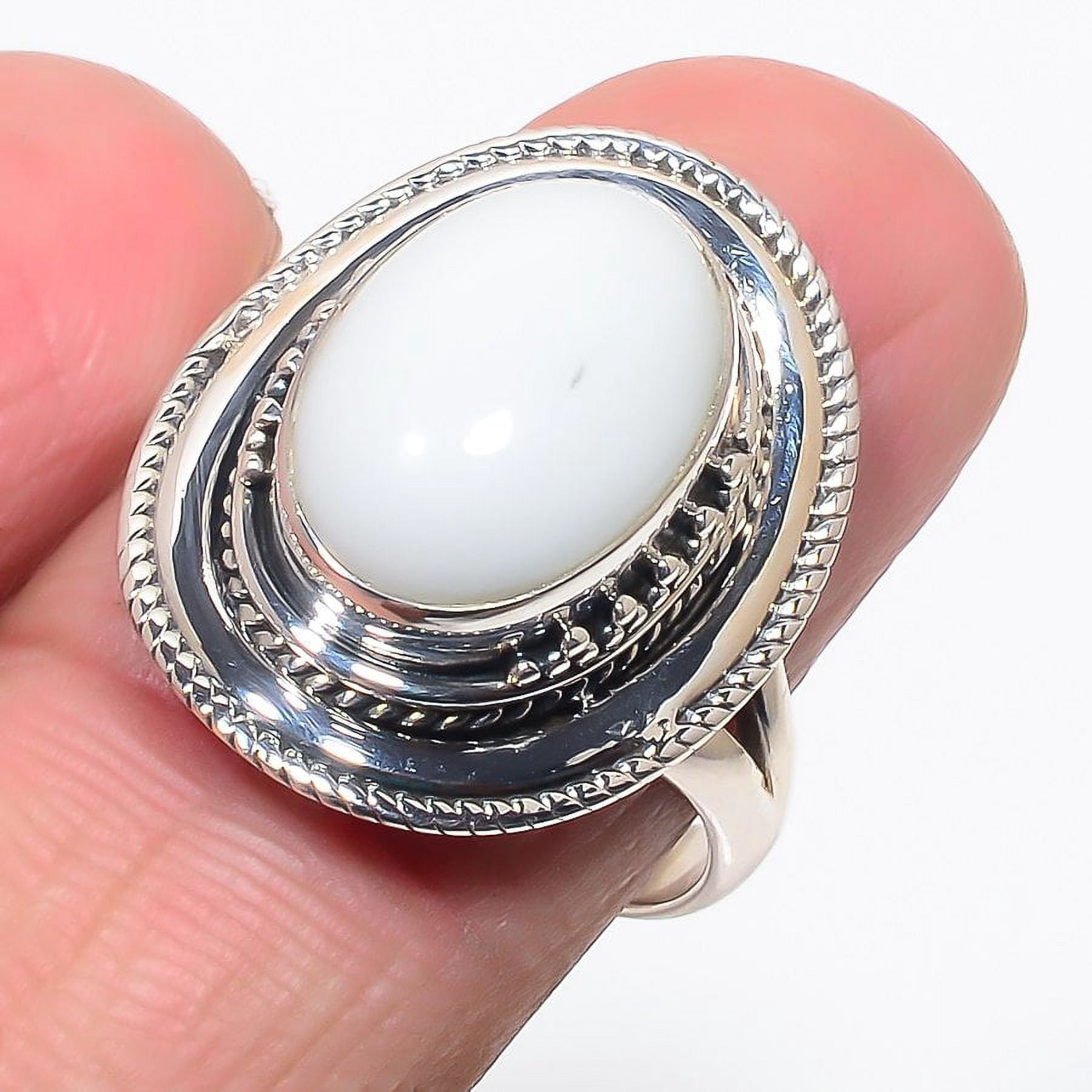 White Coral (Simulated) Solid 925 Sterling Silver Ring s.9 S2074 (SR270 ...