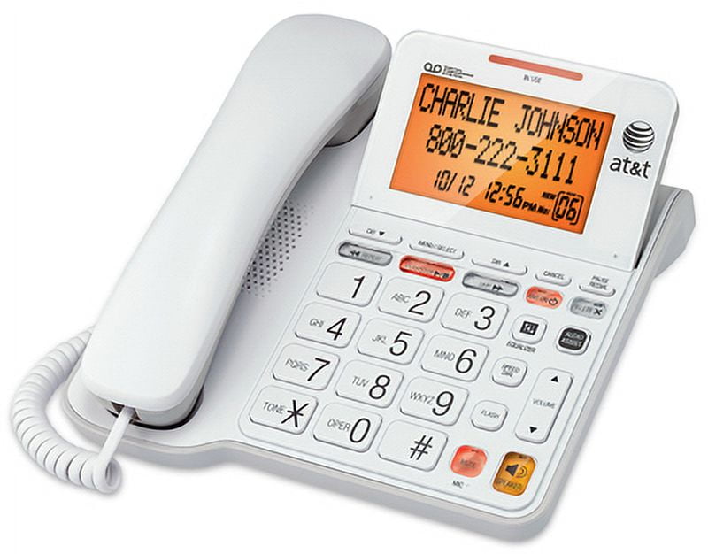 White Corded Phone With Big Buttons Digital Answering System With Extr ...